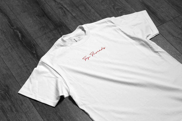 Signature Tee - White / Red - topthreads