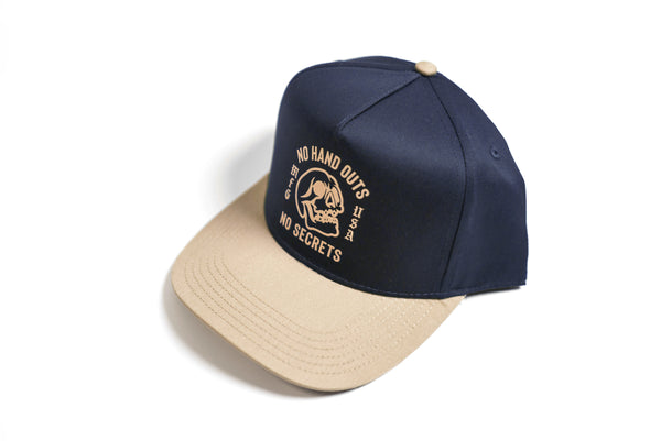No Handouts Cap - Navy / Beige - topthreads