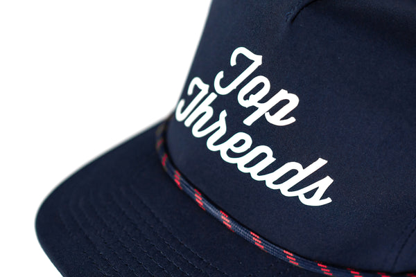 Wedge 5 Panel Cap - Navy - topthreads