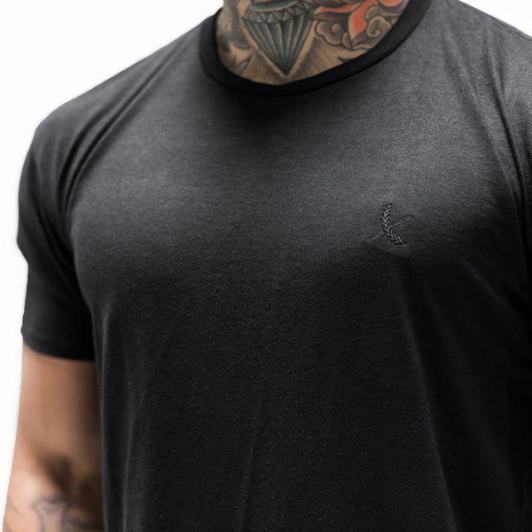 Tonal Scallop Tees - Black - topthreads