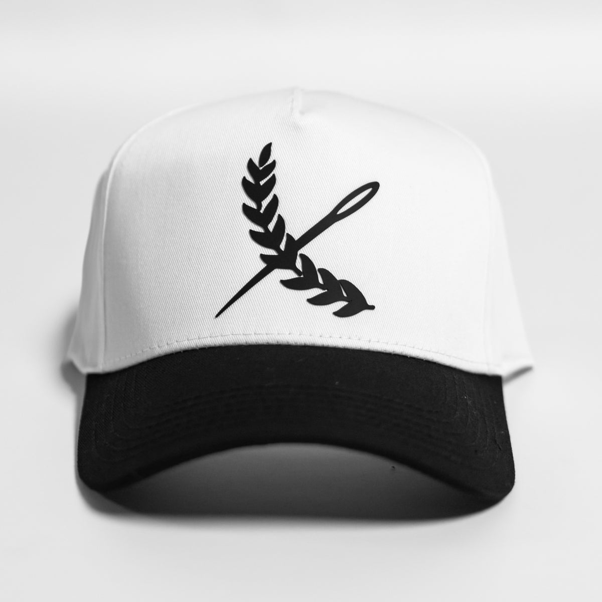 Classic Imperial 5 Panel Cap - White / Black - topthreads