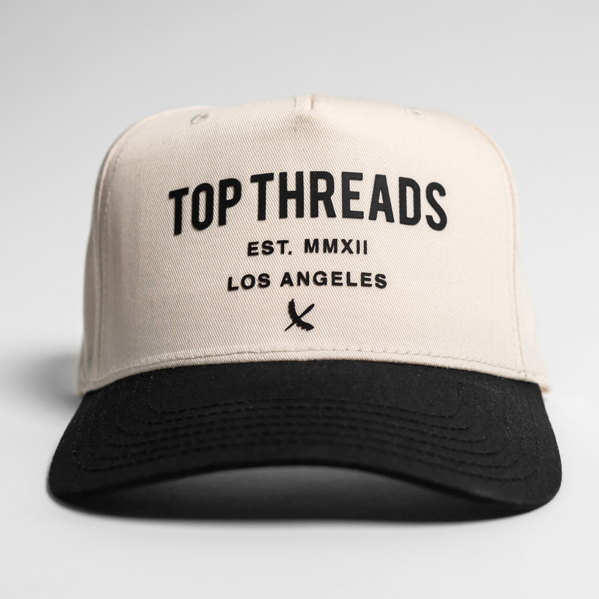Rep 5 Panel Snapback - Beige / Black