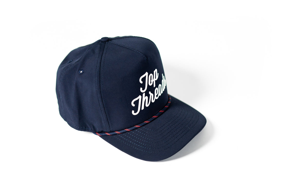 Wedge 5 Panel Cap - Navy - topthreads
