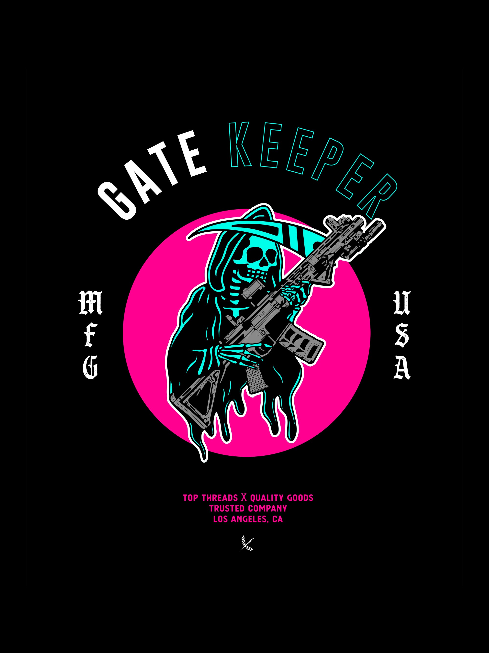 Gate Keeper Poster - Black Retro - topthreads