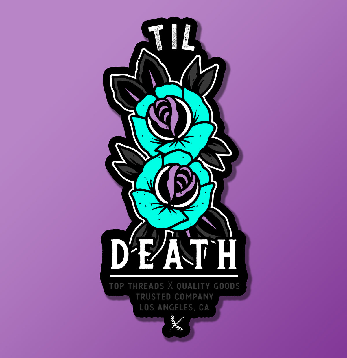 Til Death Sticker - Teal - topthreads