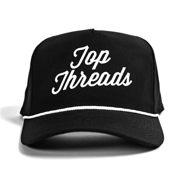 Wedge 5 Panel Cap - Black - topthreads