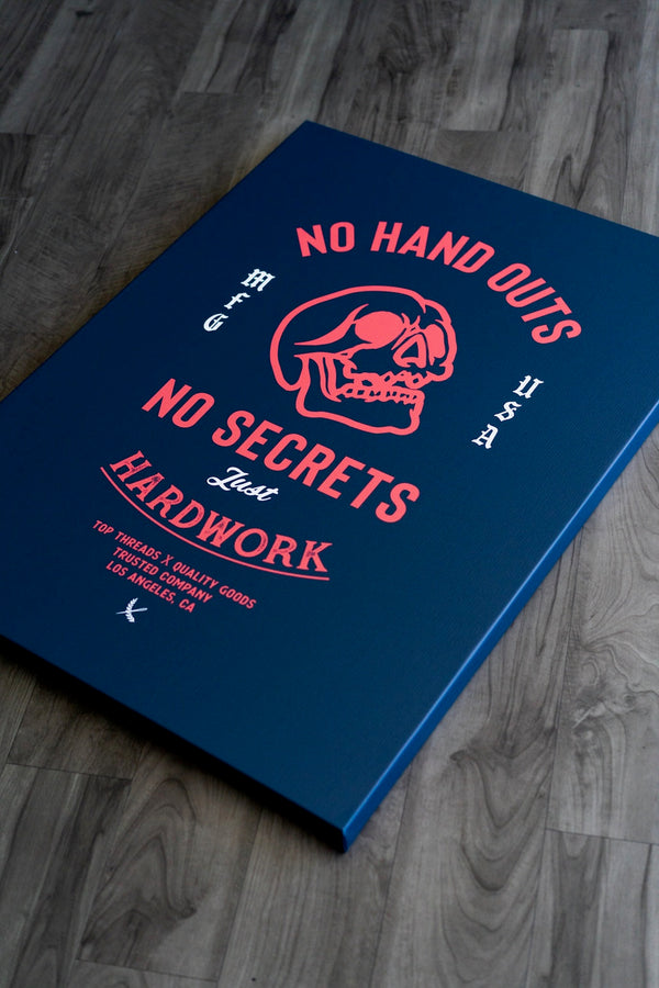 No Handouts Canvas - Navy - topthreads