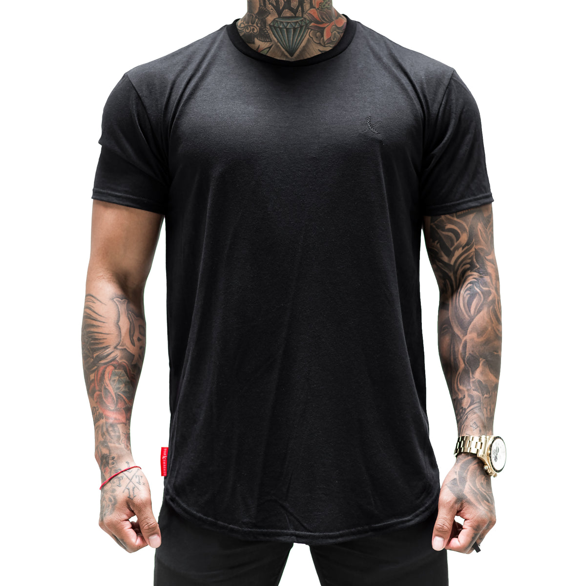 Tonal Scallop Tees - Black - topthreads